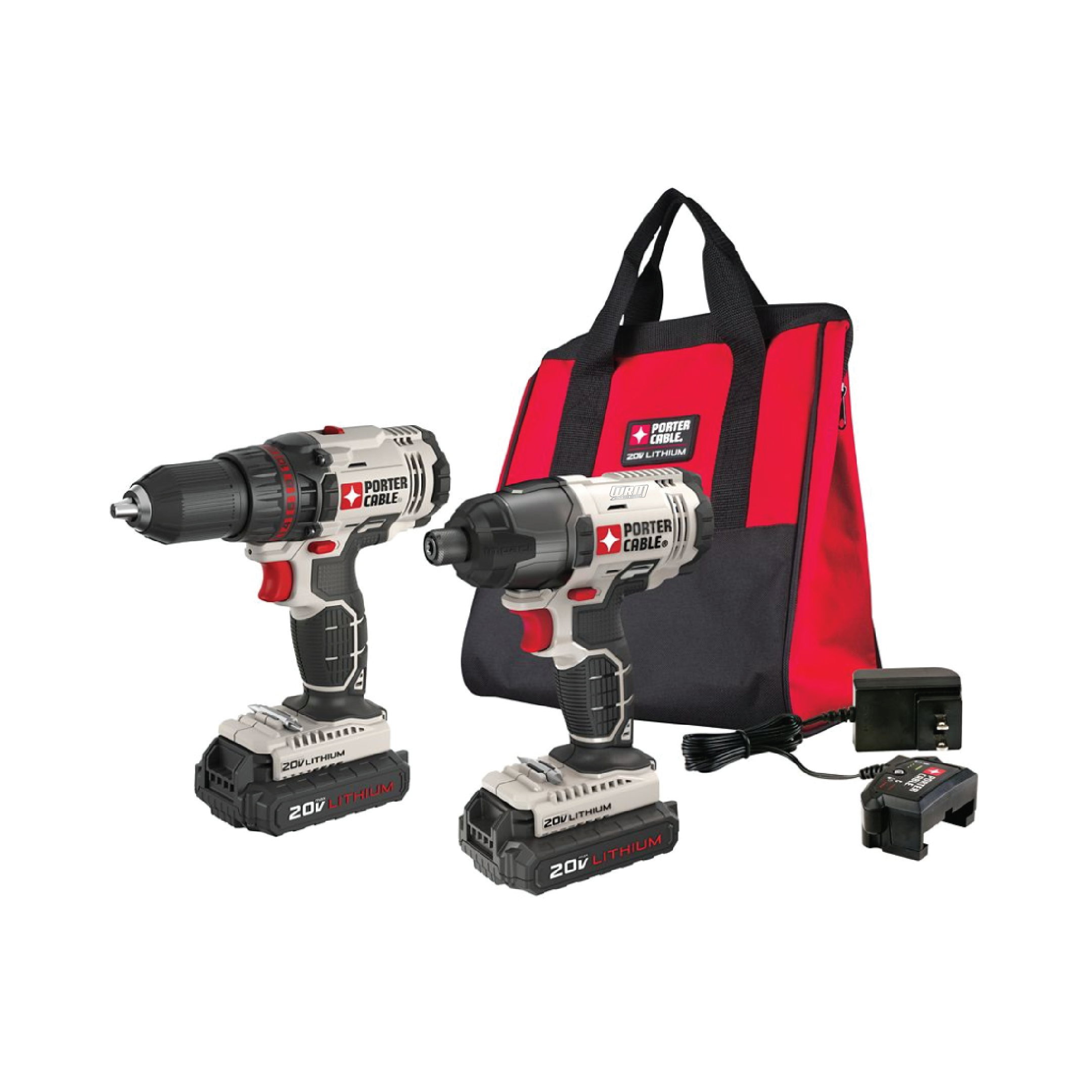 Porter Cable - 20V Max Lithium Ion Drill & Impact Combo Kit - WRM ...