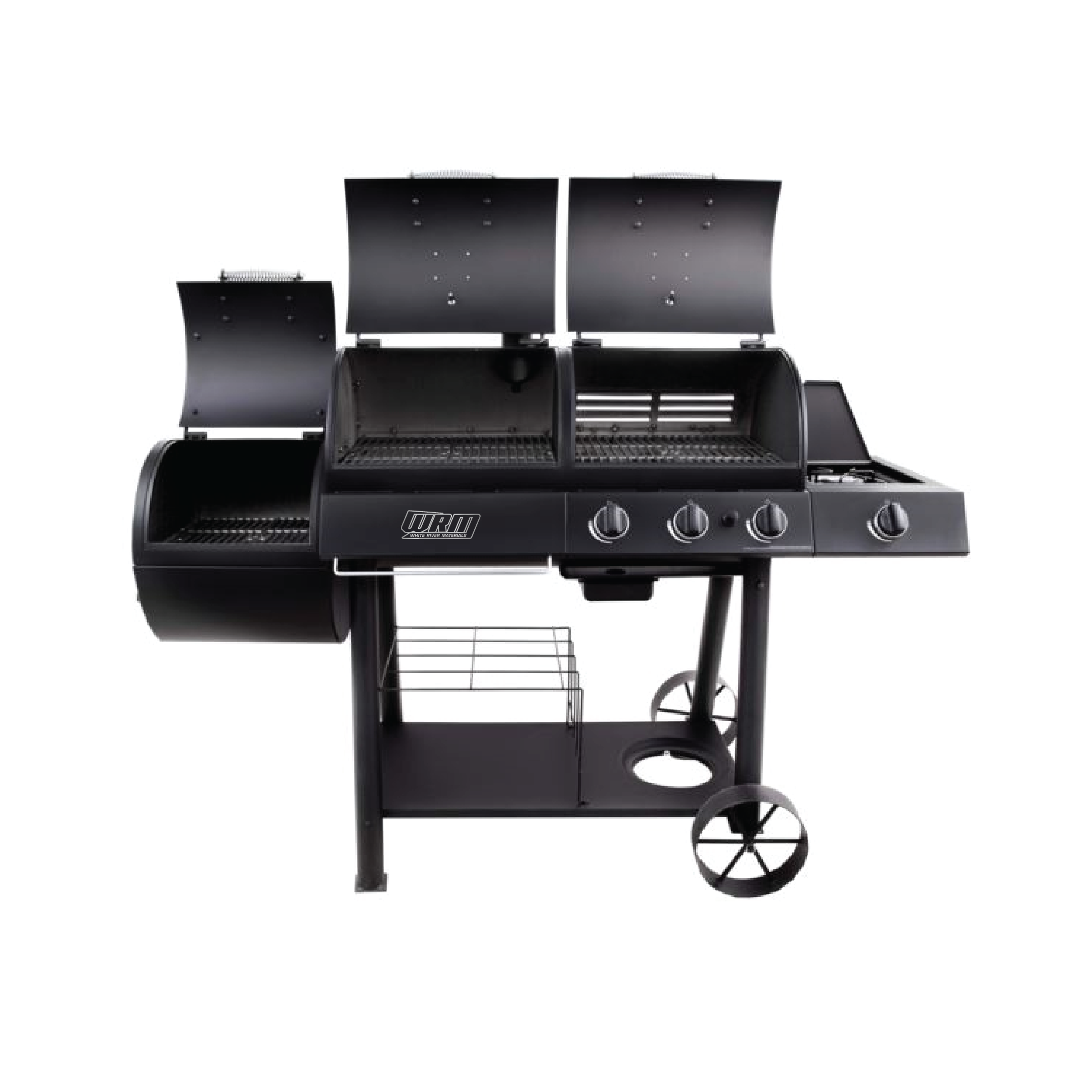 Combo 3-Burner Charcoal/Gas Smoker and Grill in Black - WRM – White ...